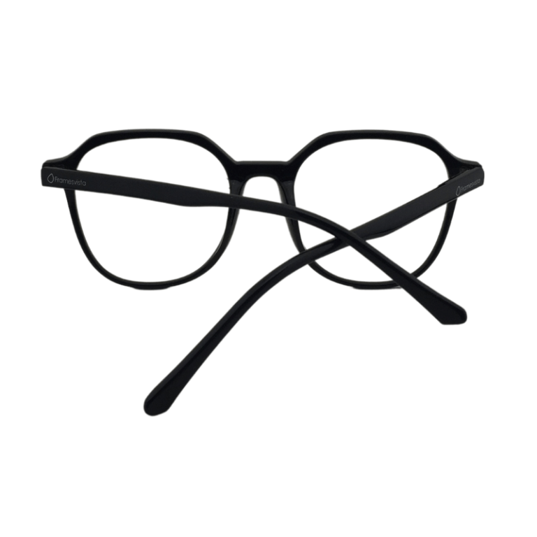 Framesvista black over-sized semi round eyeglasses mens-women